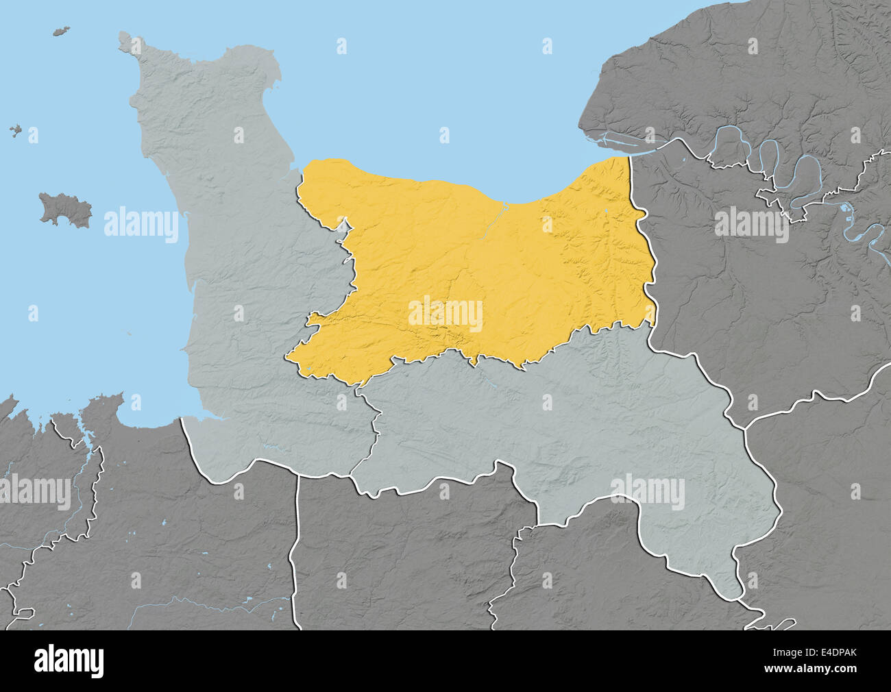 Departement of Calvados, France, Relief Map Stock Photo - Alamy