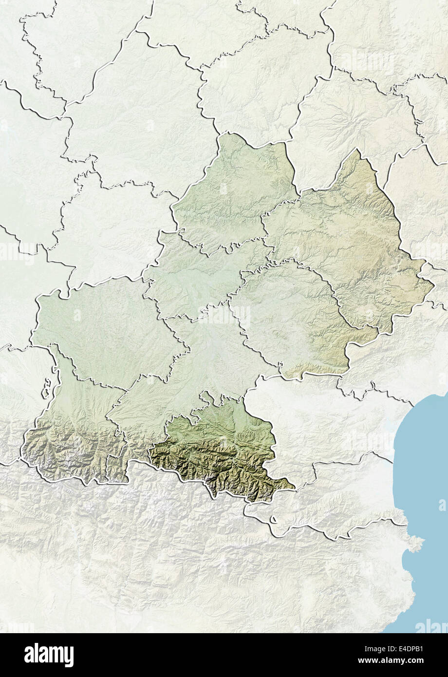Departement of Ariege, France, Relief Map Stock Photo - Alamy