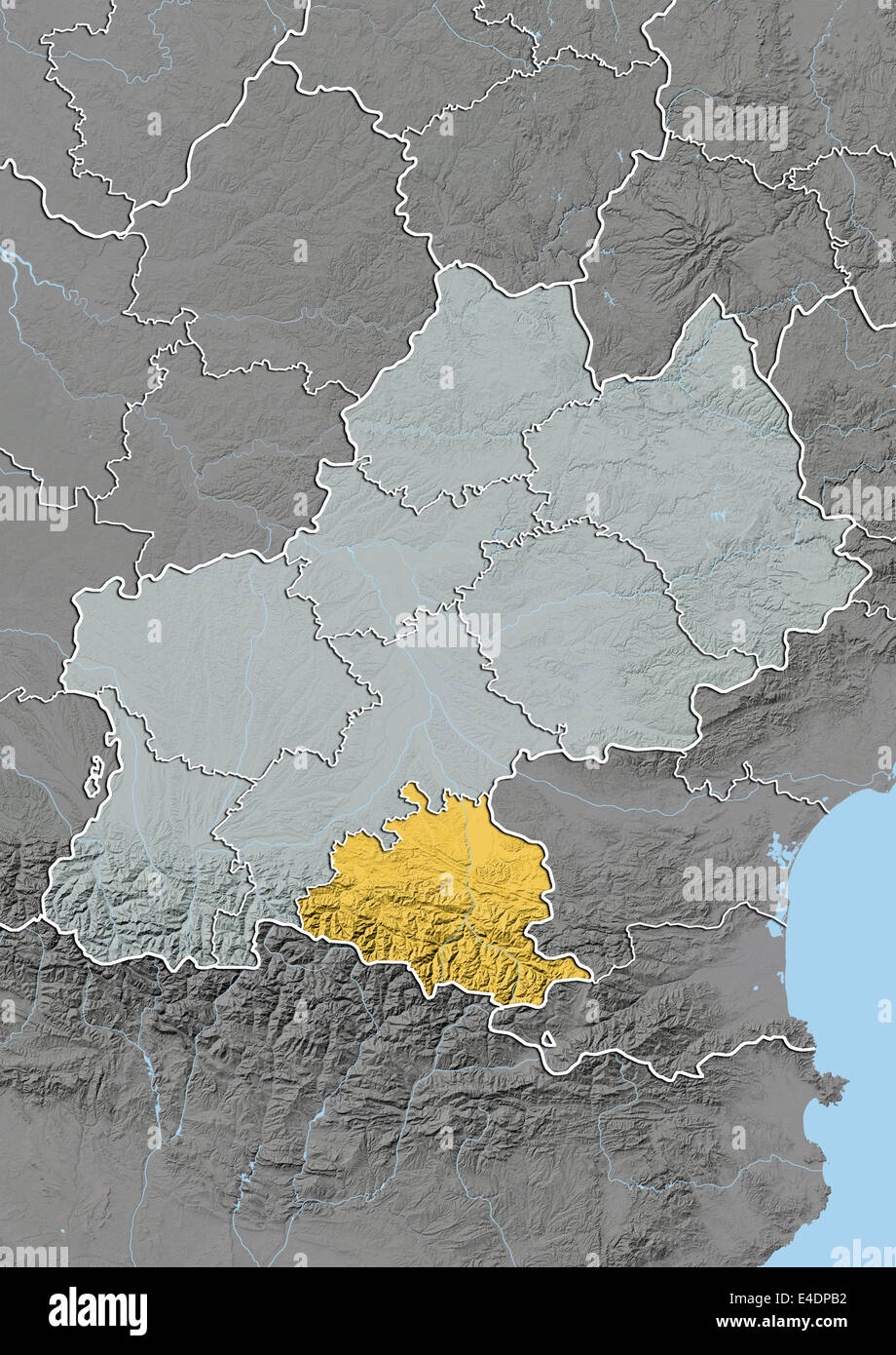 Departement of Ariege, France, Relief Map Stock Photo - Alamy