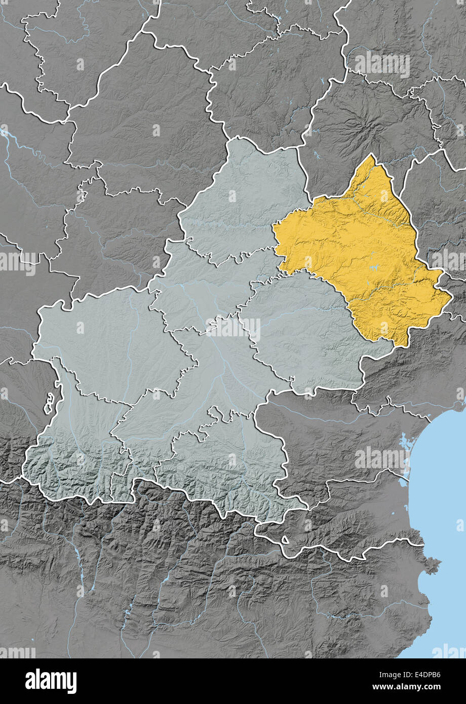 Departement of Aveyron, France, Relief Map Stock Photo - Alamy