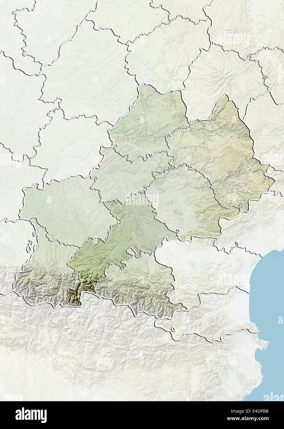 Departement of Haute-Garonne, France, Relief Map Stock Photo - Alamy