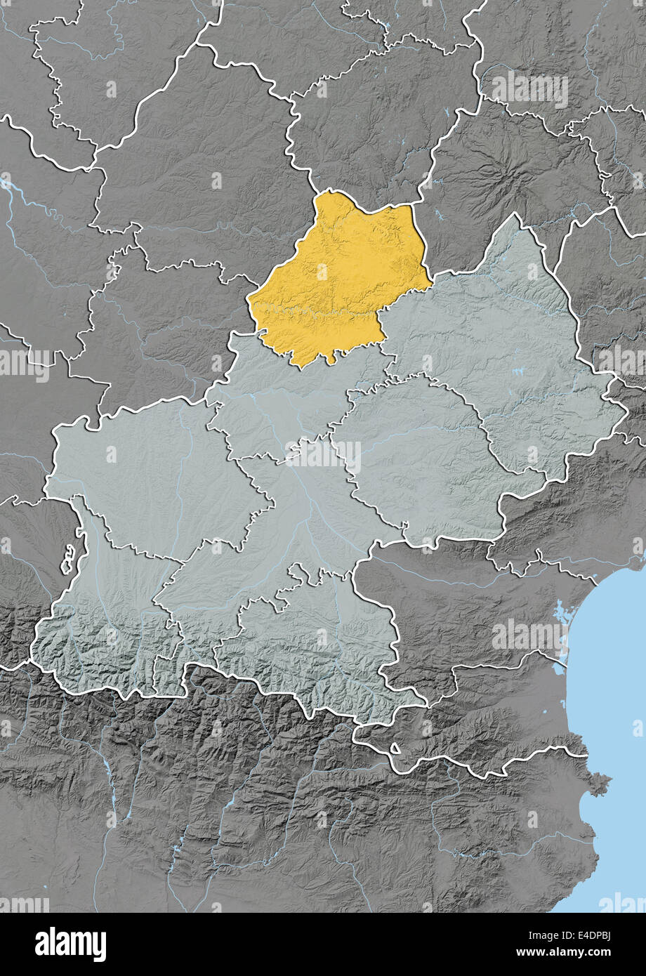 Departement of Lot, France, Relief Map Stock Photo - Alamy