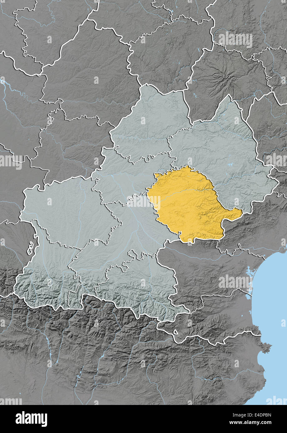 Departement of Tarn, France, Relief Map Stock Photo - Alamy