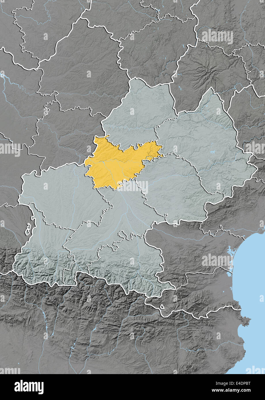 Departement of Tarn-et-Garonne, France, Relief Map Stock Photo - Alamy