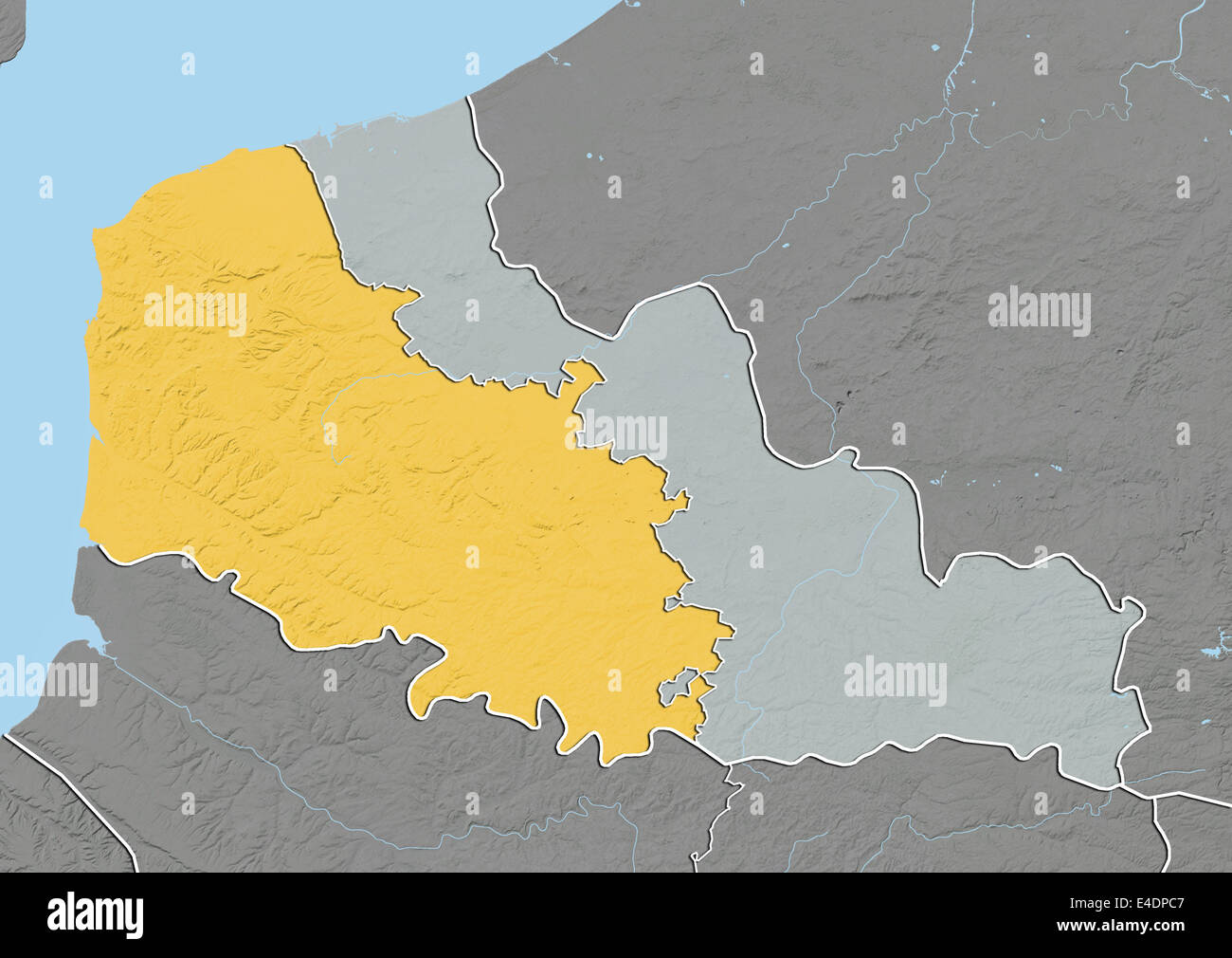 Departement of Pas-de-Calais, France, Relief Map Stock Photo - Alamy