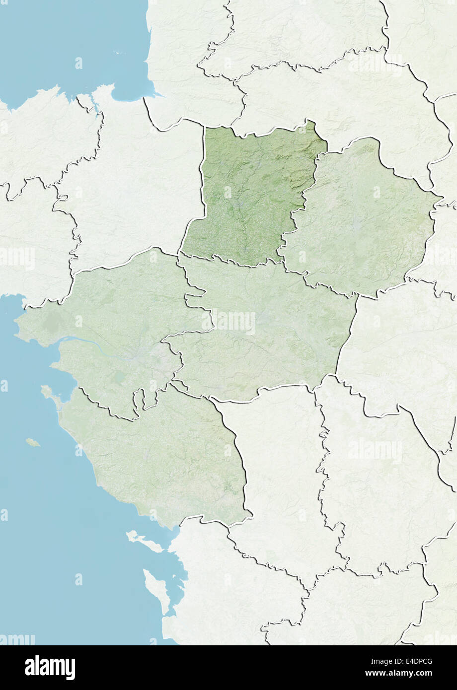 Departement of Mayenne, France, Relief Map Stock Photo - Alamy