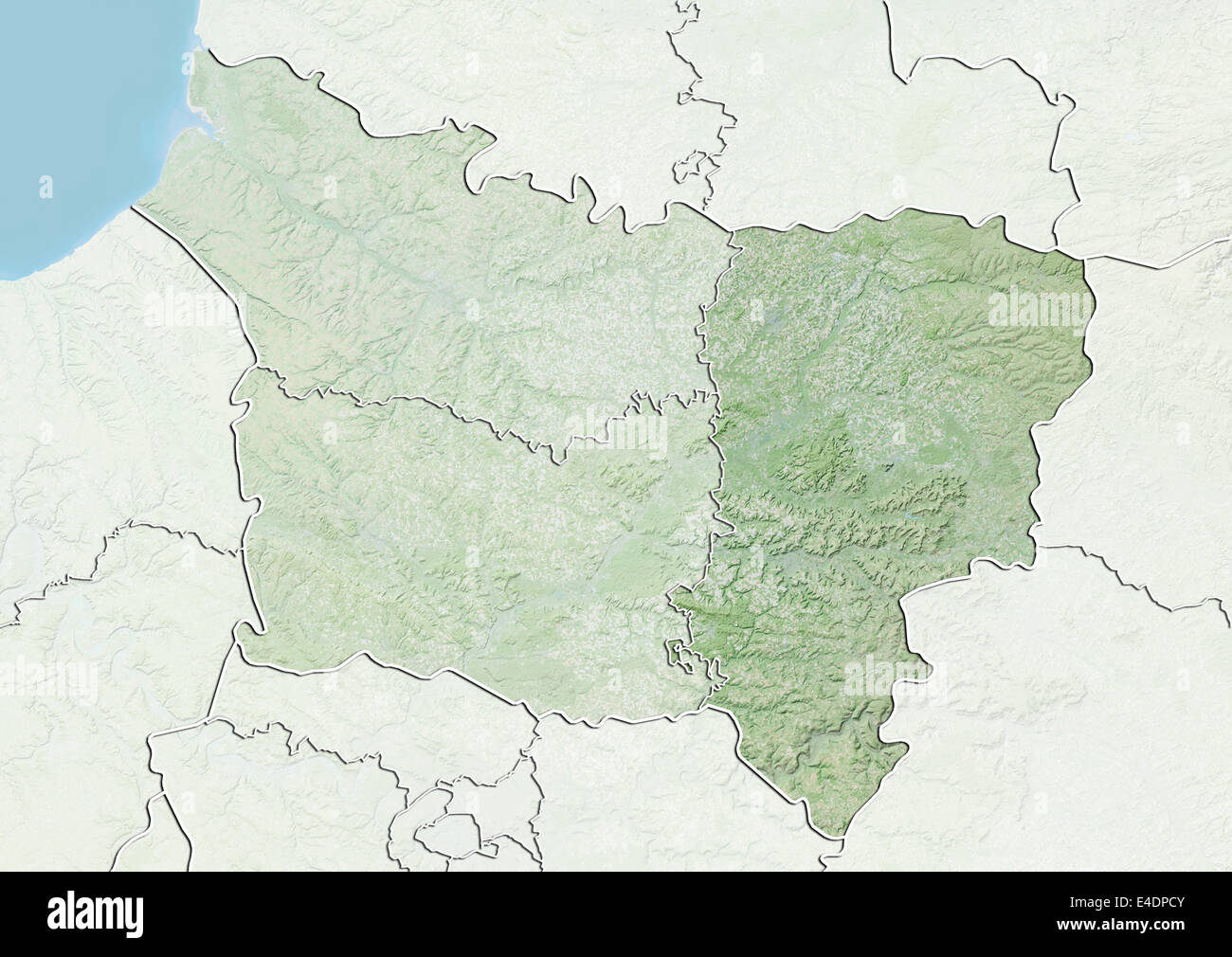 Departement of Aisne, France, Relief Map Stock Photo - Alamy