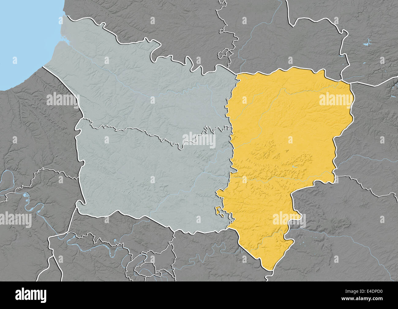 Departement of Aisne, France, Relief Map Stock Photo - Alamy