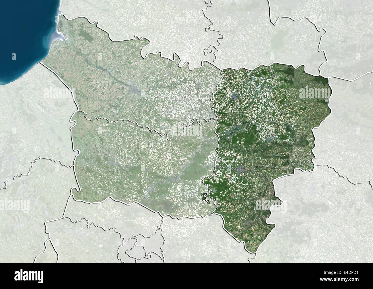 Departement of Aisne, France, True Colour Satellite Image Stock Photo ...