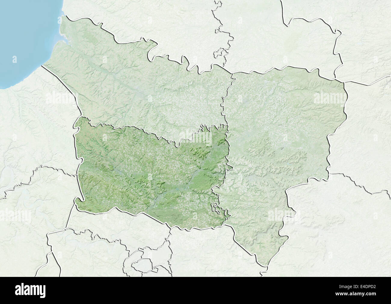 Departement of Oise, France, Relief Map Stock Photo - Alamy