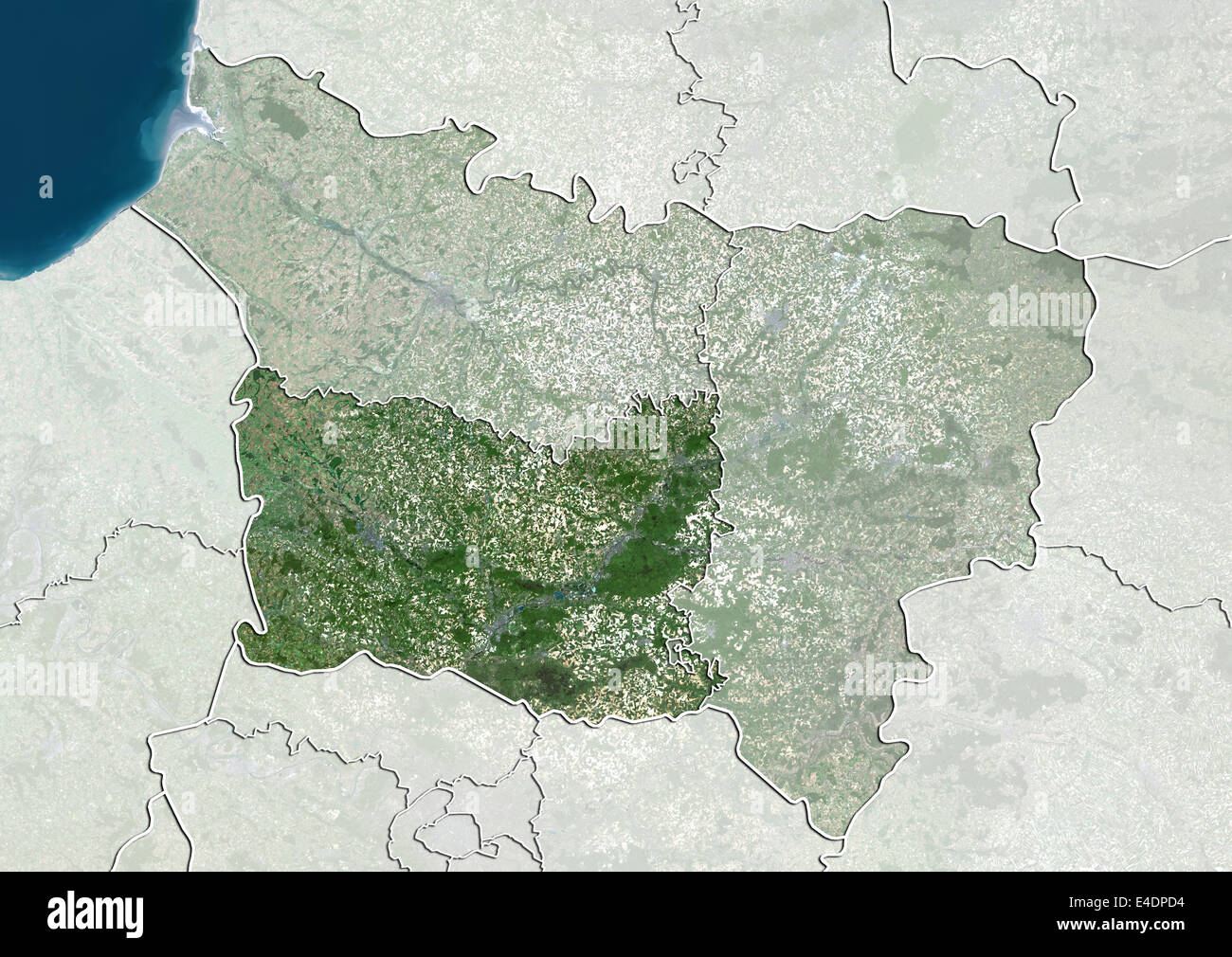 Departement of Oise, France, True Colour Satellite Image Stock Photo ...