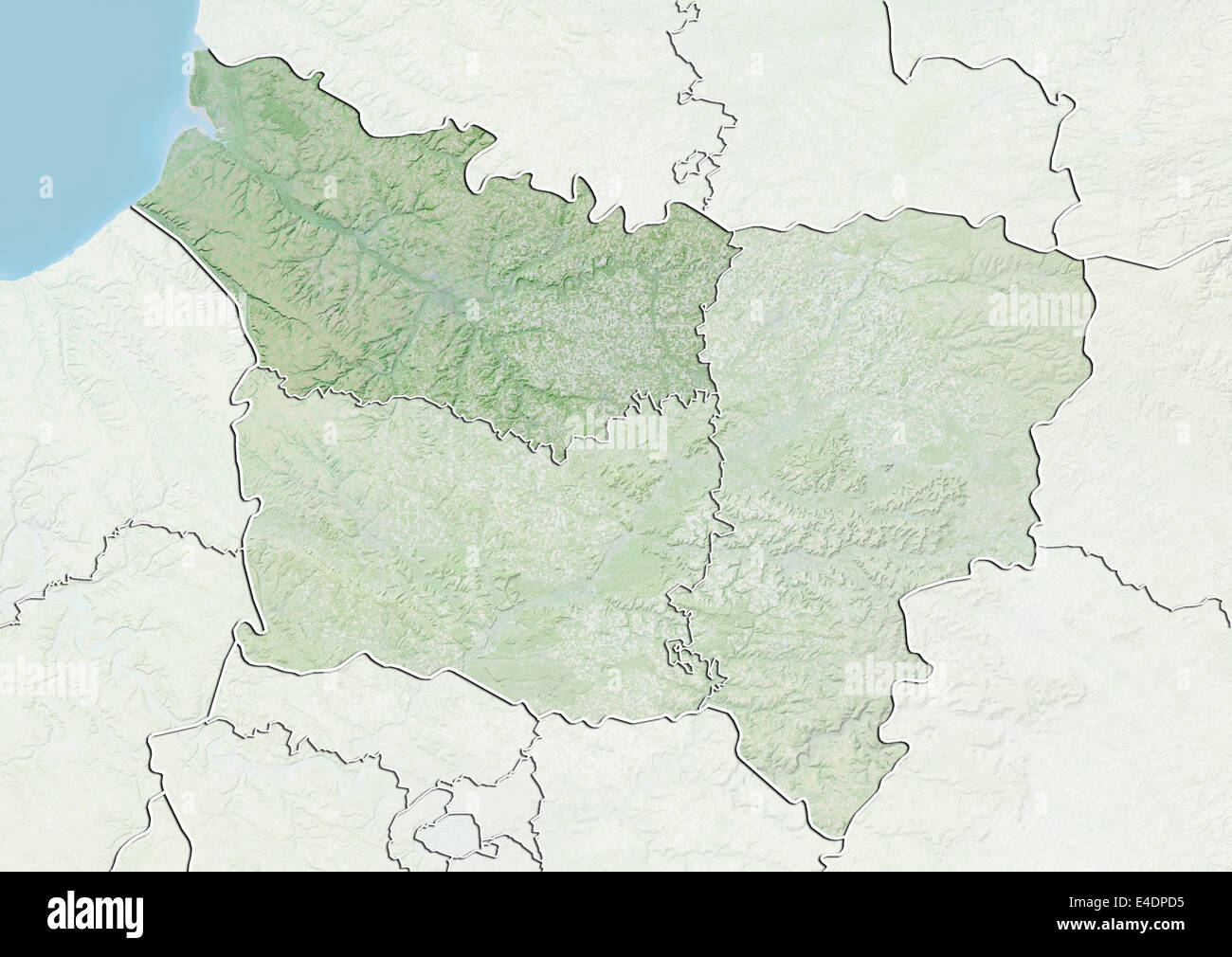 Departement of Somme, France, Relief Map Stock Photo - Alamy