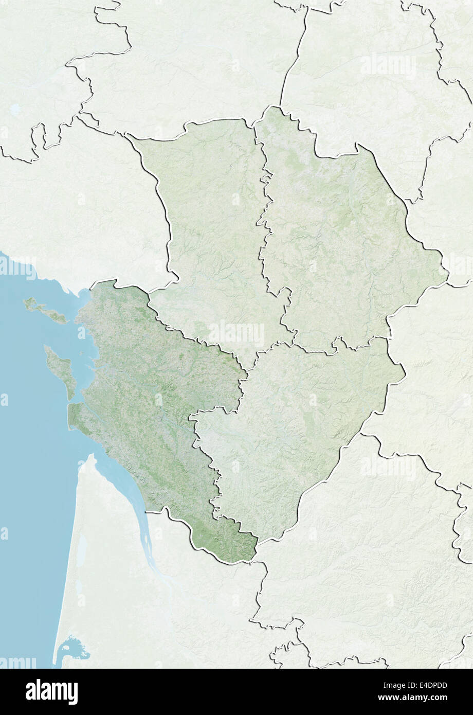 Departement of Charente-Maritime, France, Relief Map Stock Photo - Alamy