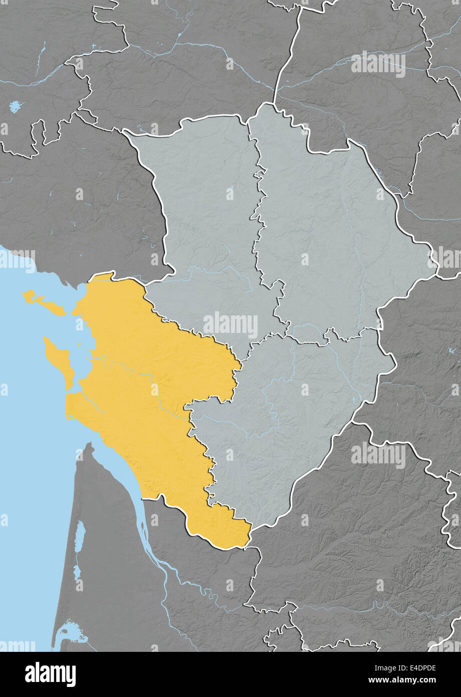 Departement of Charente-Maritime, France, Relief Map Stock Photo - Alamy