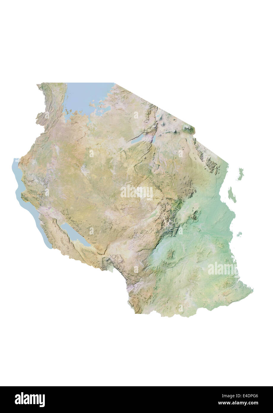 Tanzania relief map hi-res stock photography and images - Alamy