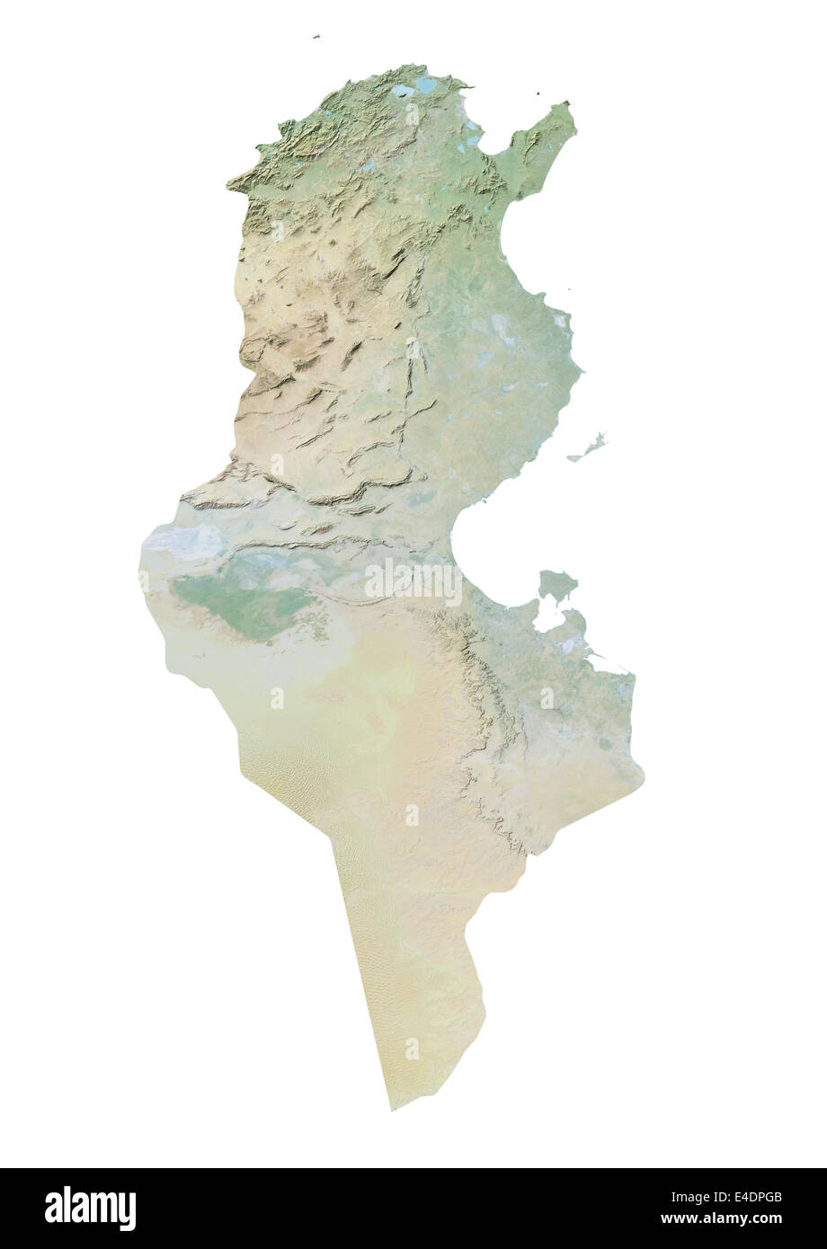Tunisia, Relief Map Stock Photo - Alamy