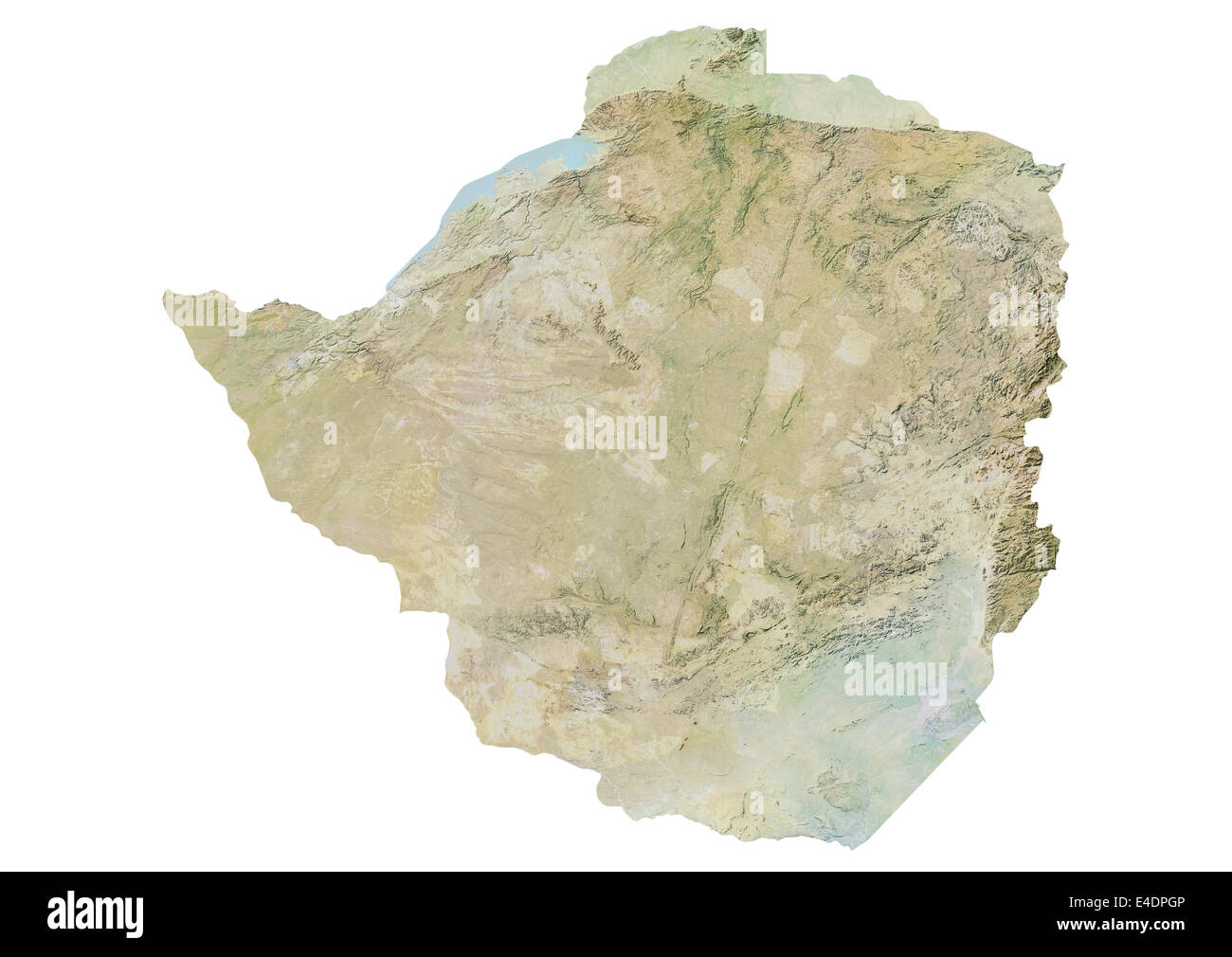 Zimbabwe, Relief Map Stock Photo - Alamy