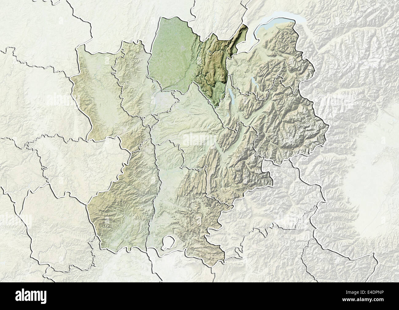 Departement of Ain, France, Relief Map Stock Photo - Alamy
