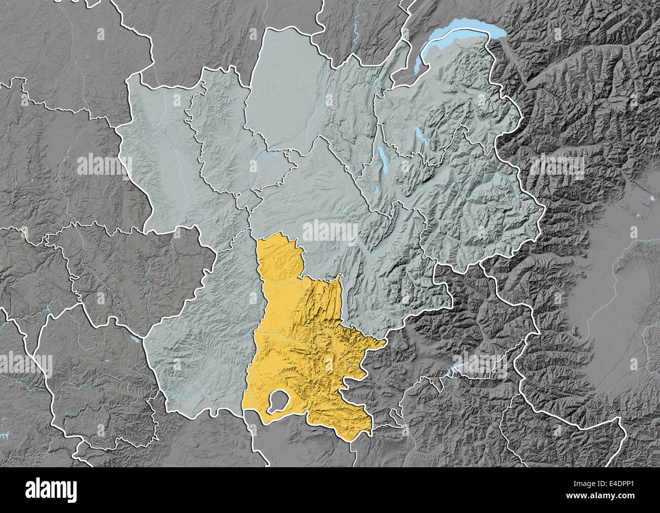 Departement of Drome, France, Relief Map Stock Photo - Alamy