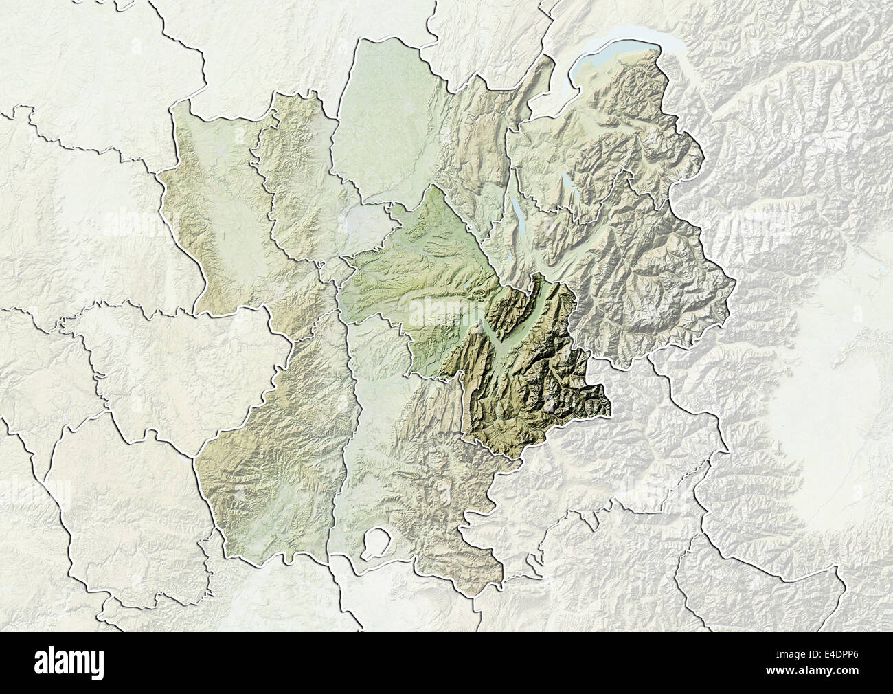 Departement of Isere, France, Relief Map Stock Photo - Alamy