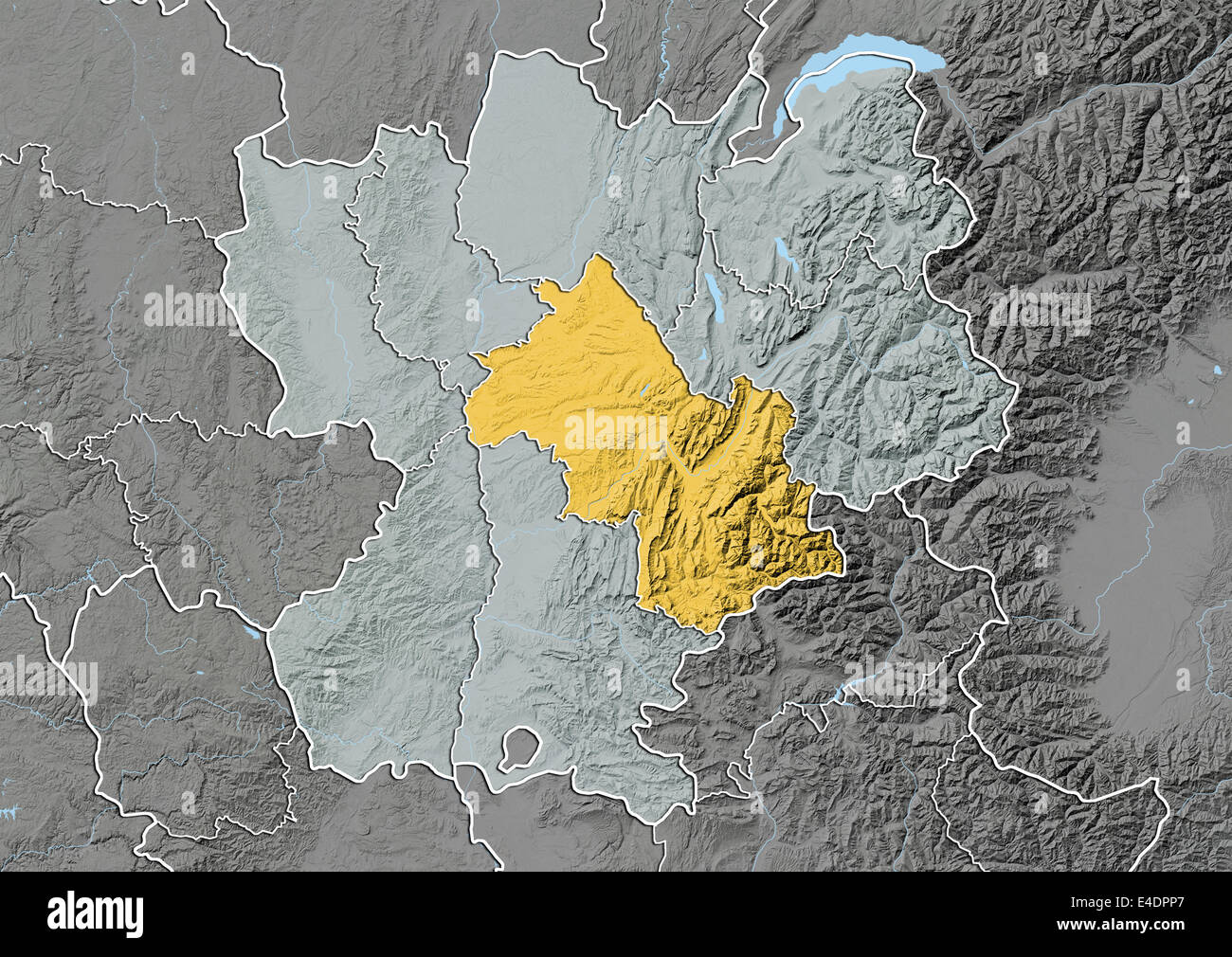 Departement of Isere, France, Relief Map Stock Photo - Alamy
