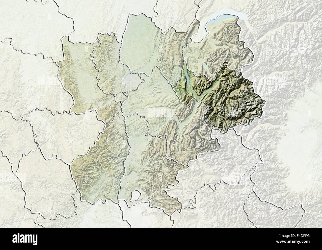 Departement of Savoie, France, Relief Map Stock Photo - Alamy