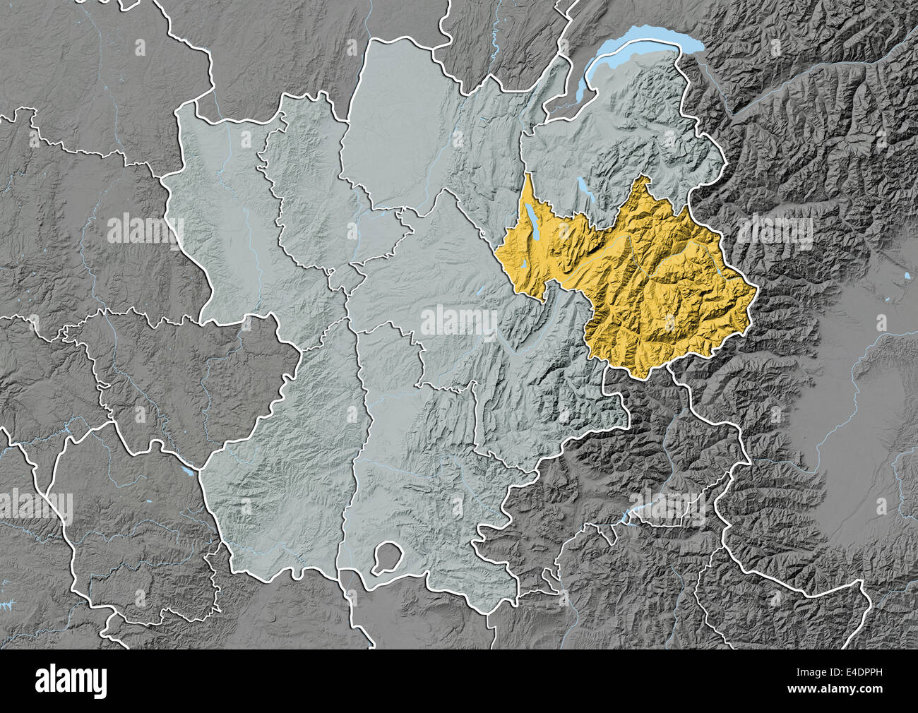Departement of Savoie, France, Relief Map Stock Photo - Alamy