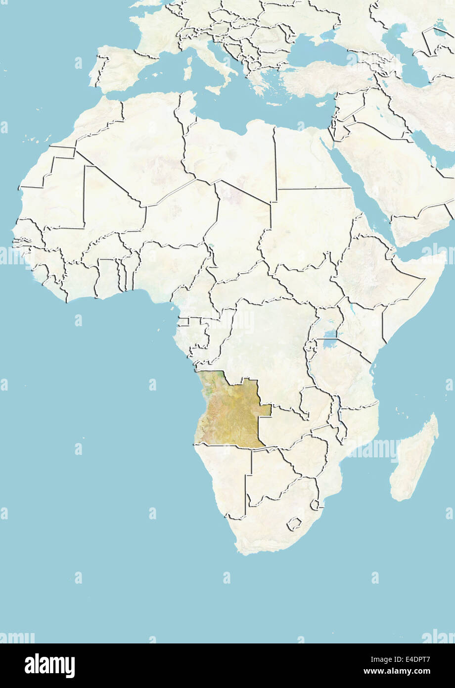 Angola, Relief Map Stock Photo - Alamy