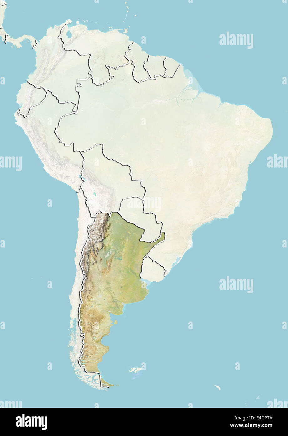 Argentina relief map border hi-res stock photography and images - Alamy