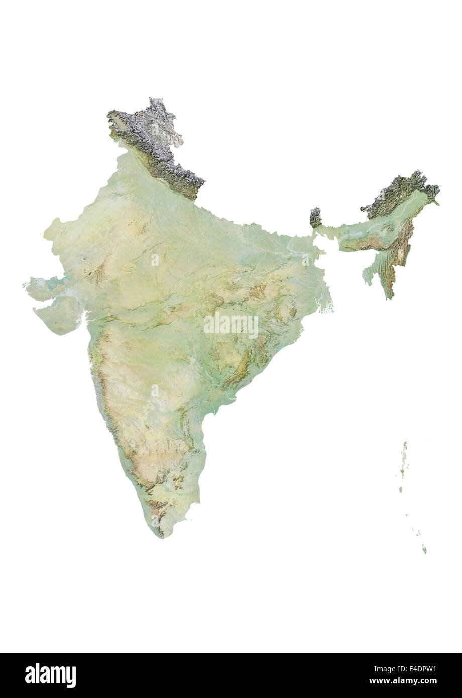 India, Relief Map Stock Photo - Alamy
