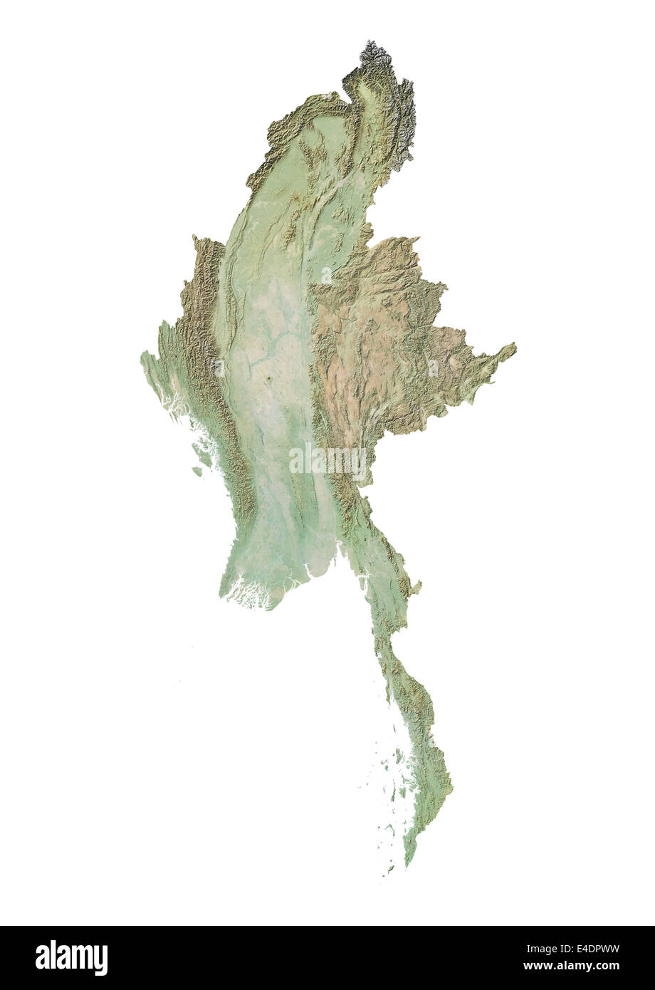 Myanmar relief map hi-res stock photography and images - Alamy