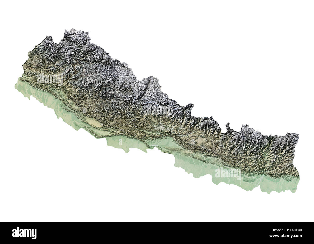 Nepal, Relief Map Stock Photo - Alamy