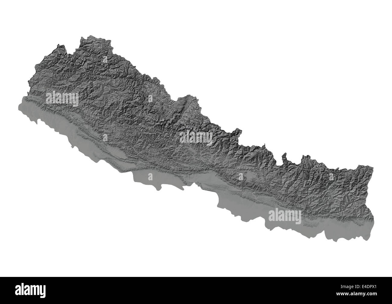 Nepal, Relief Map Stock Photo - Alamy