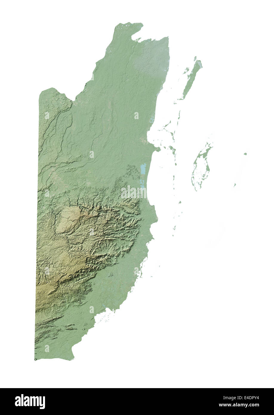 Belize, Relief Map Stock Photo - Alamy