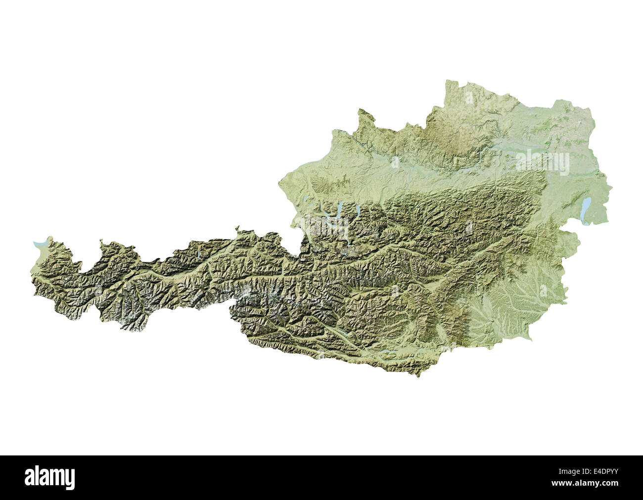 Austria, Relief Map Stock Photo - Alamy
