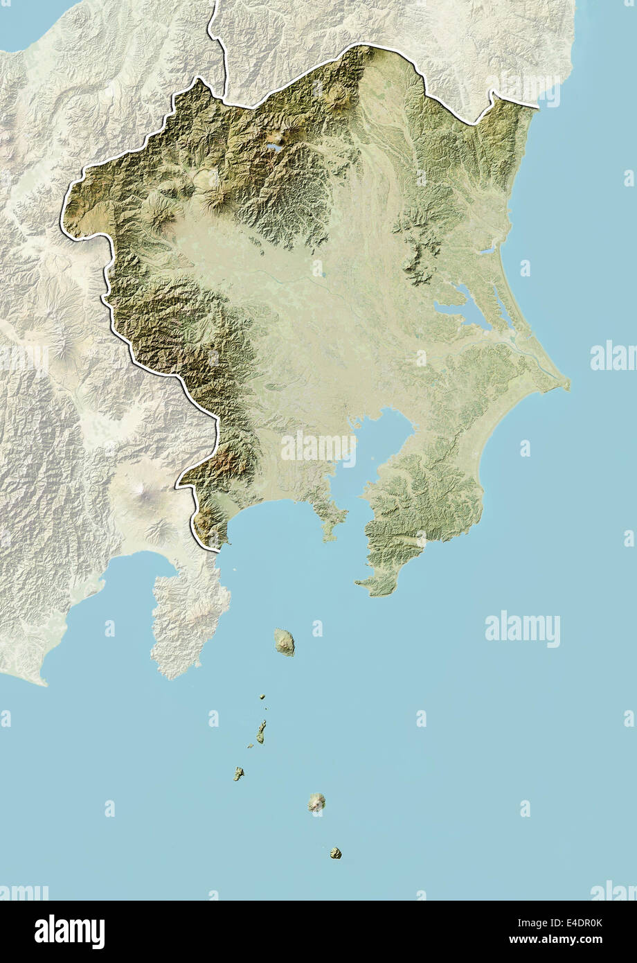 Region of Kanto, Japan, Relief Map Stock Photo - Alamy