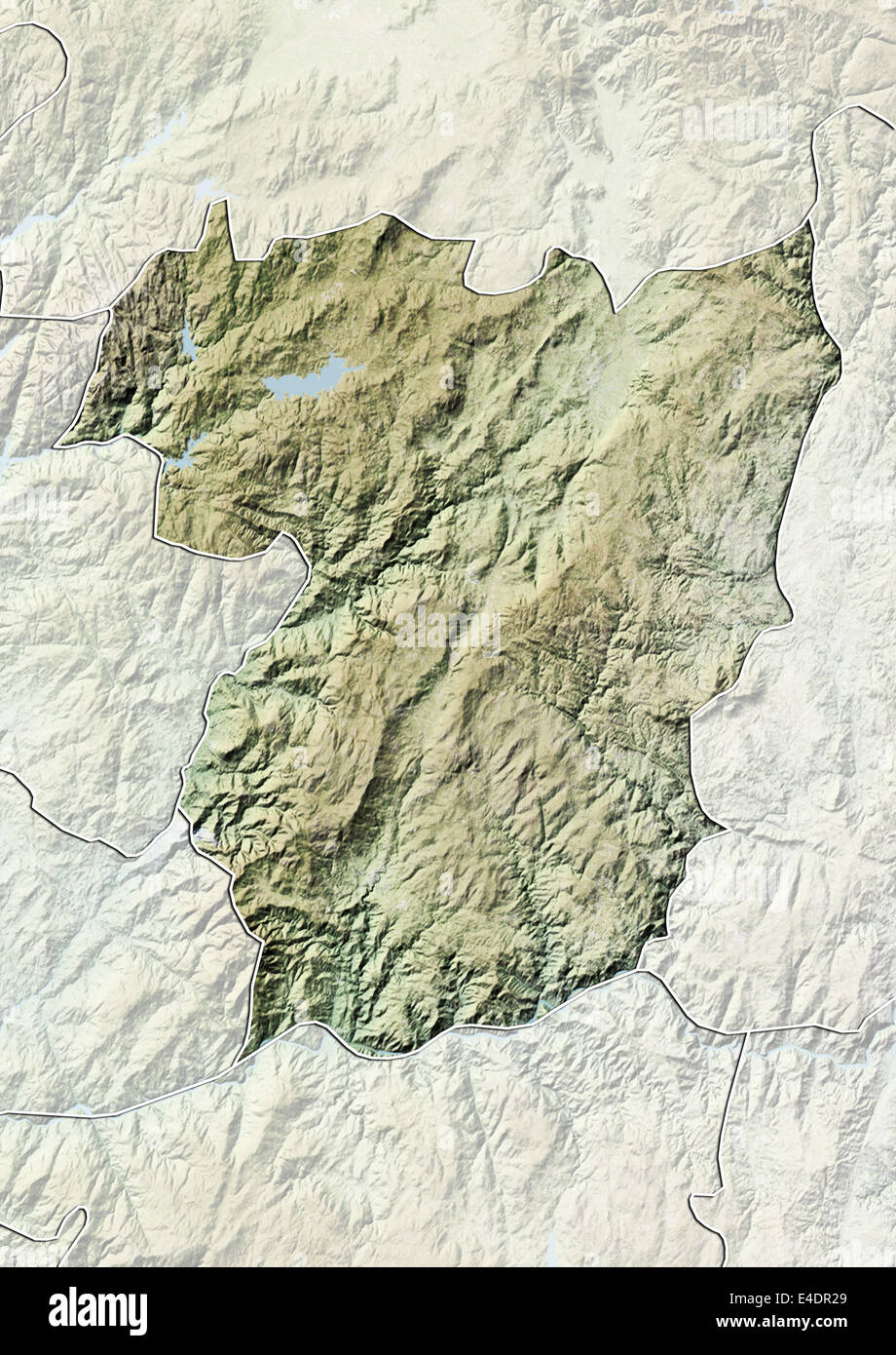 District of Vila Real, Portugal, Relief Map Stock Photo - Alamy