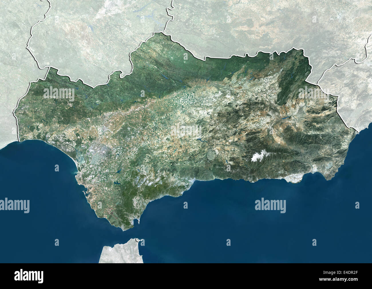 Andalusia, Spain, True Colour Satellite Image Stock Photo - Alamy