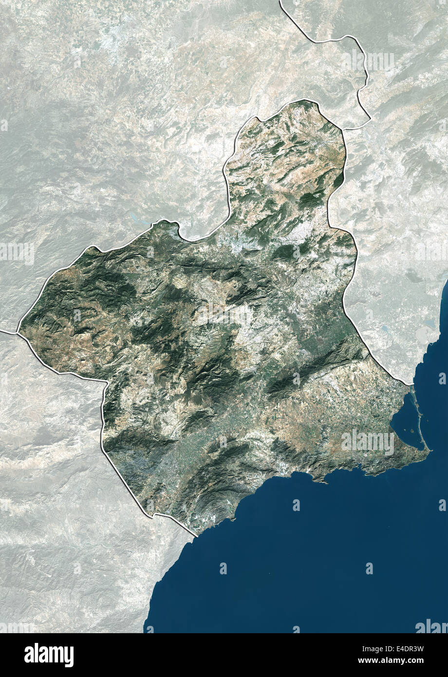 Murcia, Spain, True Colour Satellite Image Stock Photo - Alamy