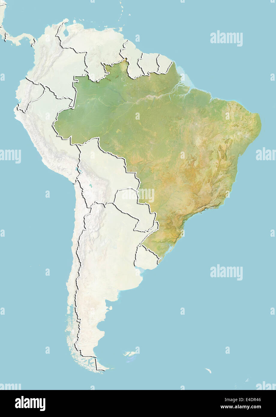 Brazil, Relief Map Stock Photo - Alamy