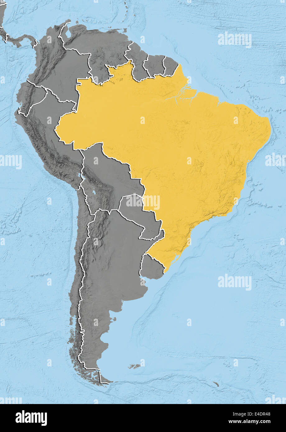 Brazil, Relief Map Stock Photo - Alamy