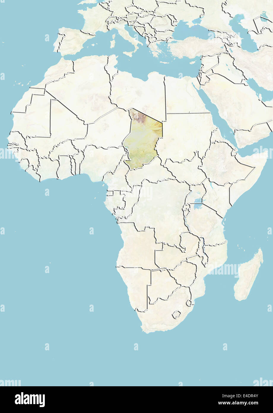 Chad, Relief Map Stock Photo - Alamy