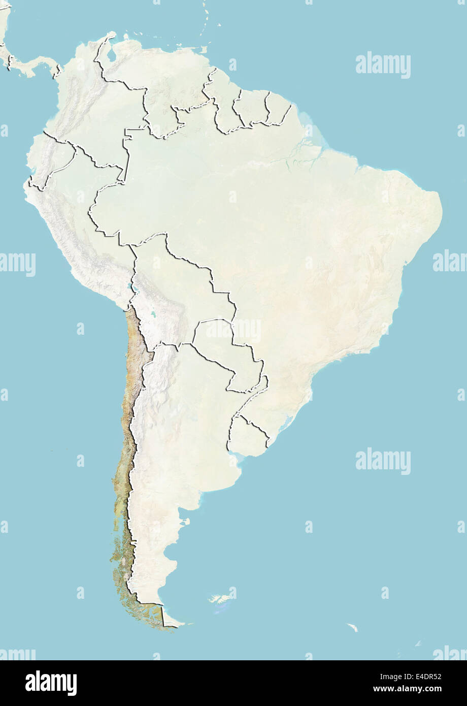 Chile, Relief Map Stock Photo - Alamy