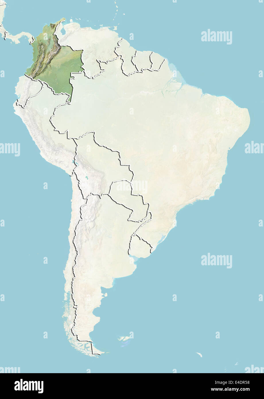 Colombia, Relief Map Stock Photo - Alamy