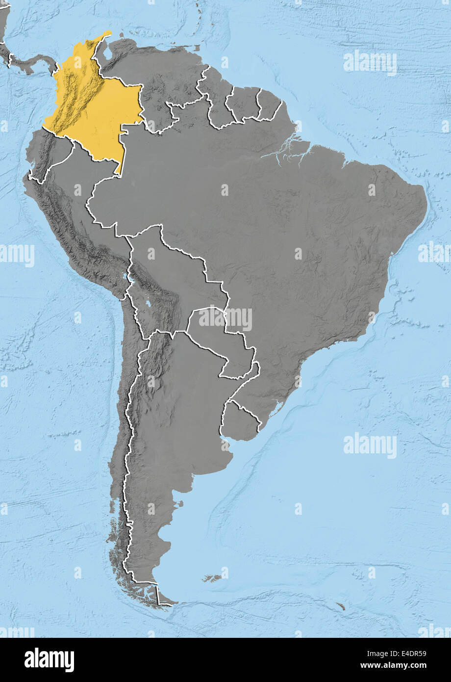 Colombia, Relief Map Stock Photo - Alamy