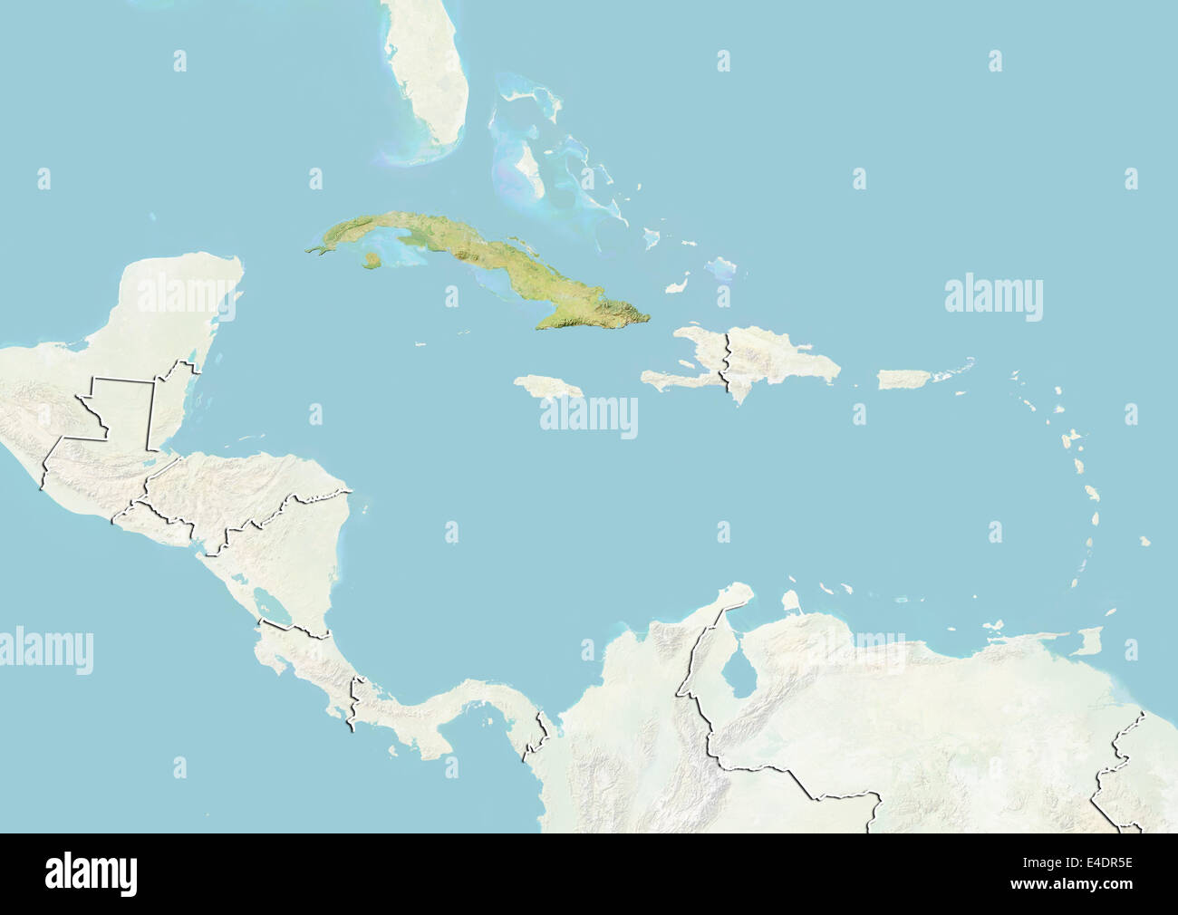 Cuba relief map border hi-res stock photography and images - Alamy