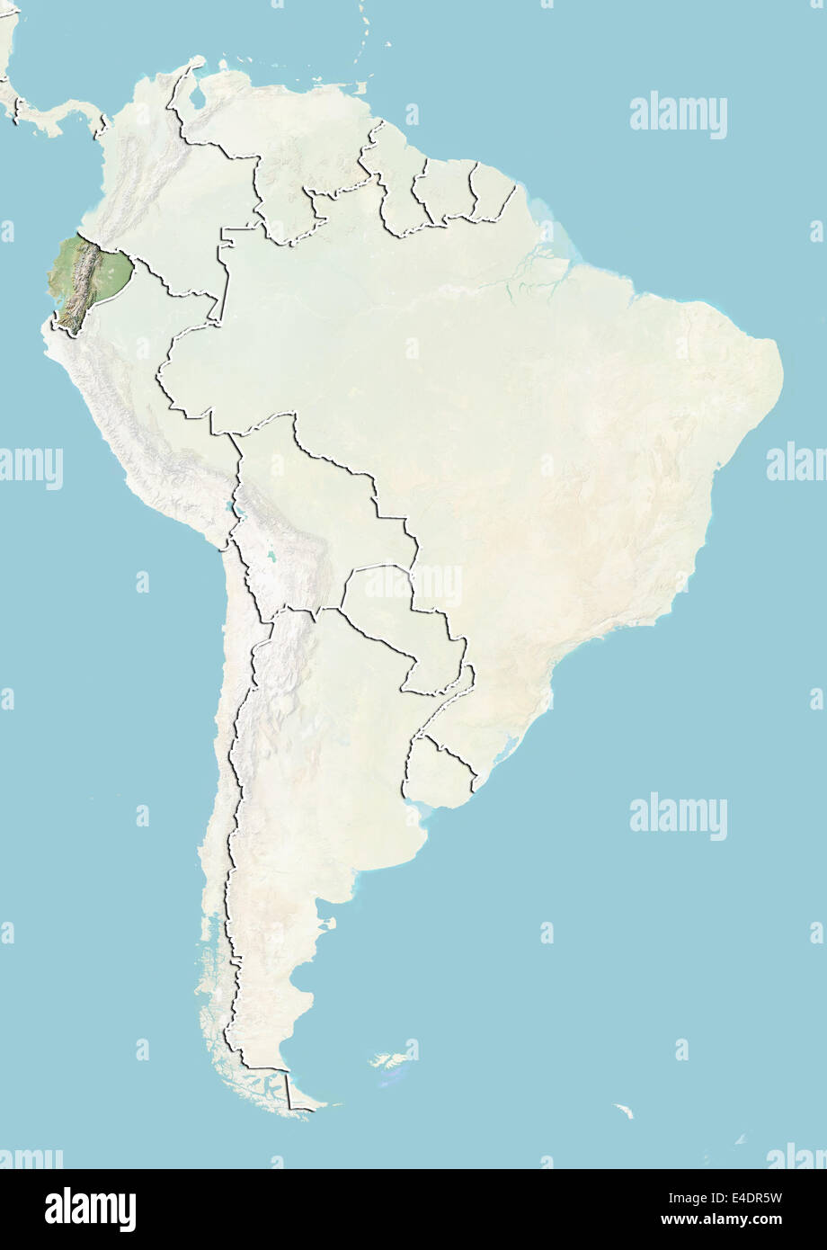 Ecuador, Relief Map Stock Photo - Alamy