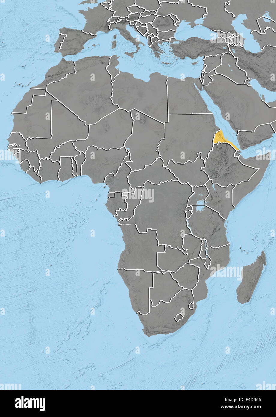 Eritrea, Relief Map Stock Photo - Alamy