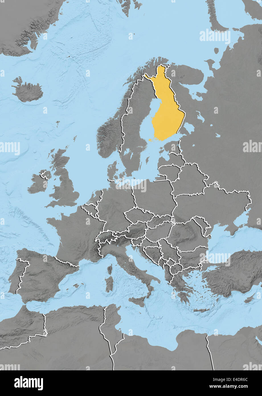 Finland, Relief Map Stock Photo - Alamy
