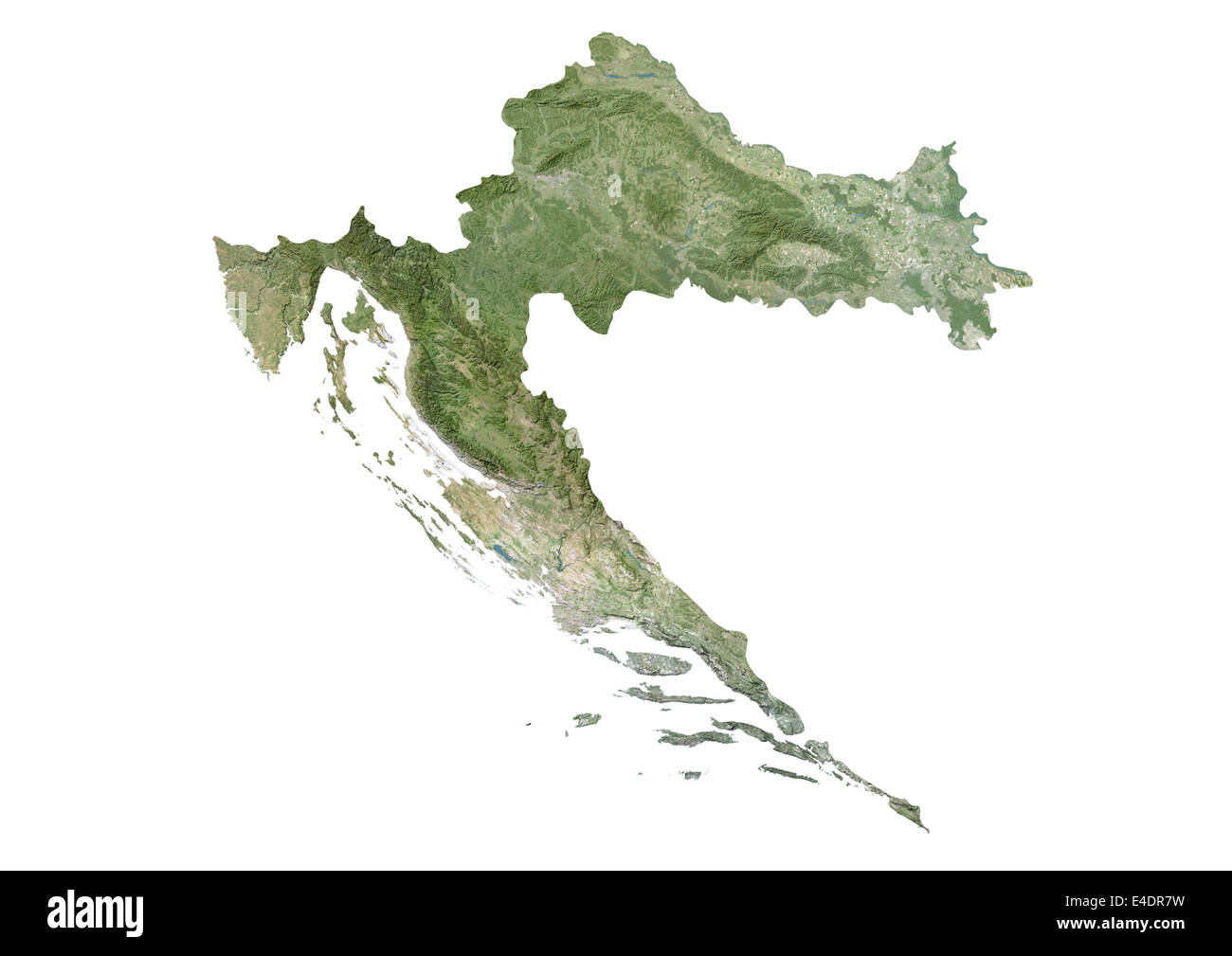 Croatia map satellite geography Cut Out Stock Images & Pictures - Alamy